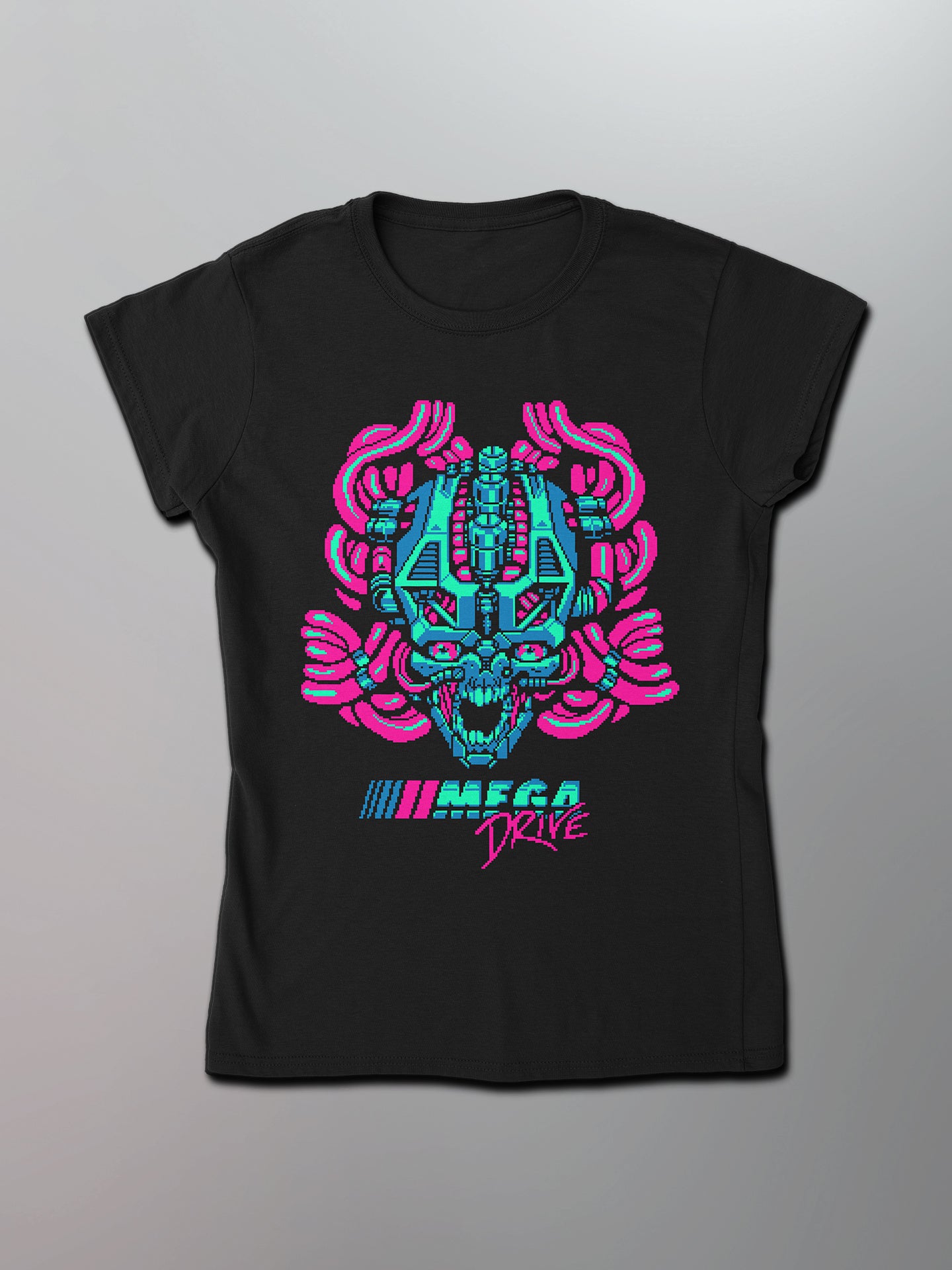 Mega Drive - Pixel Skull Women's Shirt [Pink] – FiXT Store